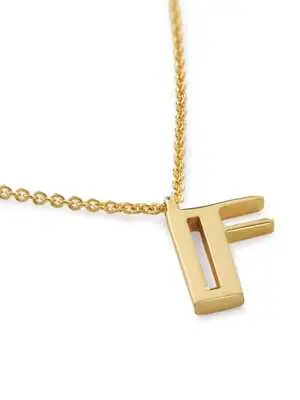 Monica Vinader Alphabet F Pendant Necklace - Gold