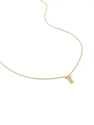 Monica Vinader Alphabet 't' Pendant Necklace - Gold