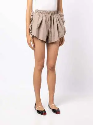 KIKA VARGAS Ruffled Drawstring Shorts