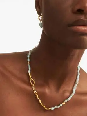 Monica Vinader Rio Aquamarine Beaded Necklace