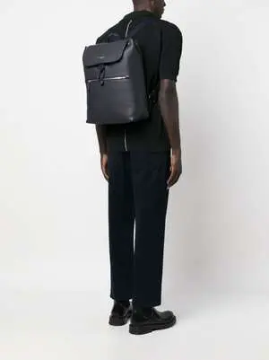 ASPINAL OF LONDON Grained-leather Reporter Backpack - Blue
