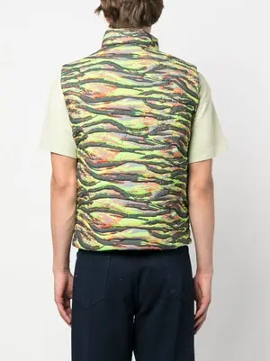 ERL Camouflage-print Quilted Puffer Gilet - Green