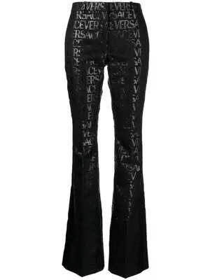 Versace Allover Logo Flared Trousers