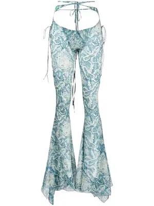 KNWLS Glimmer Graphic-print Flared Trousers