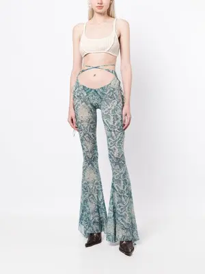 KNWLS Glimmer Graphic-print Flared Trousers