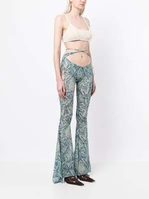 KNWLS Glimmer Graphic-print Flared Trousers