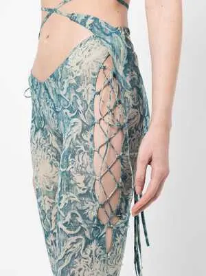 KNWLS Glimmer Graphic-print Flared Trousers