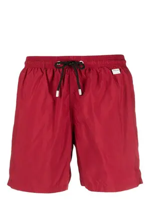 MC2 SAINT BARTH Logo-Patch Swim Shorts Red