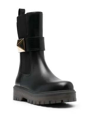 Valentino Garavani Stud-embellished Leather Boots