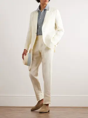 DE PETRILLO Houndstooth Linen Shirt