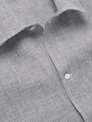 DE PETRILLO Houndstooth Linen Shirt