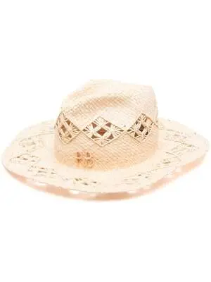 Ruslan Baginskiy Interwoven Straw Fedora - Neutrals