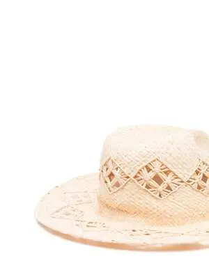 Ruslan Baginskiy Interwoven Straw Fedora - Neutrals