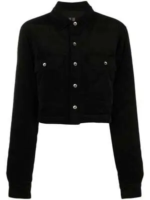 Rick Owens Corduroy Cropped Jacket - Black
