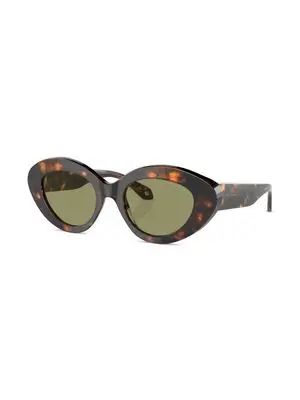 Giorgio Armani Oval-frame Tortoiseshell Sunglasses