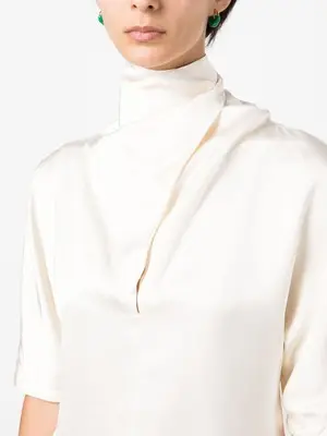 JIL SANDER High-neck Silk Blouse