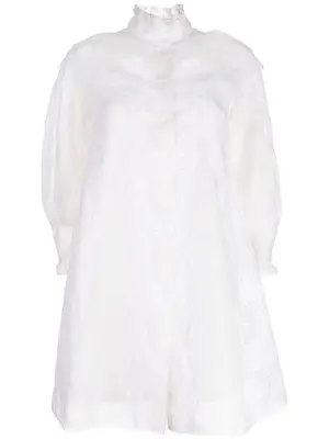Shiatzy Chen Lace Organza Single-breasted Coat