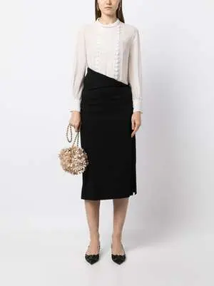 Shiatzy Chen Mulberry Silk Lace-appliqué Shirt