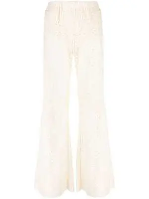 FORTE_FORTE Sheer Lace Flared Trousers