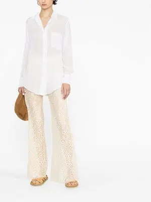 FORTE_FORTE Sheer Lace Flared Trousers