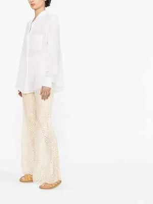 FORTE_FORTE Sheer Lace Flared Trousers
