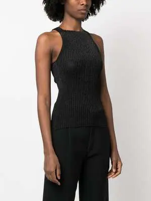 A. ROEGE HOVE Emma High-neck Tank Top - Black