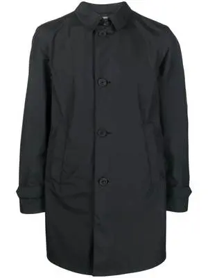 Herno Single-breasted Mid-length Raincoat - Black