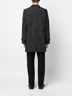Herno Single-breasted Mid-length Raincoat - Black