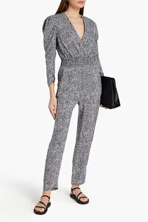 Maje Wrap-effect Printed Jumpsuit