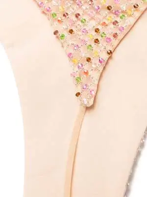 Gcds Bead-embellished Tulle-overlay Bikini