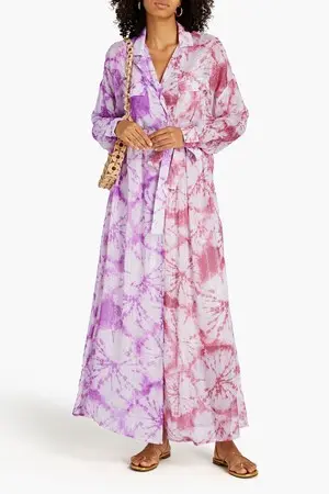 Rococo Sand Tiedyed Metallic Georgette Maxi Dress