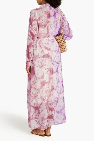 Rococo Sand Tiedyed Metallic Georgette Maxi Dress
