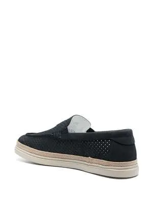 Casadei Nabuk Perforated-leather Espadrilles - Blue