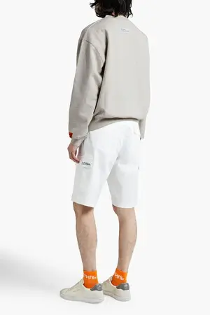 Heron Preston Mélange French Cotton Terry Sweatshirt With Embroidered Logo Appliqu