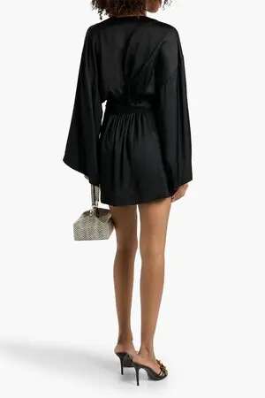Dries Van Noten Satin Mini Wrap Dress