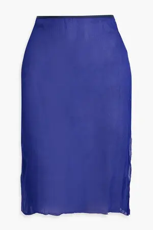 Dries Van Noten Silk-crepon Skirt - Indigo