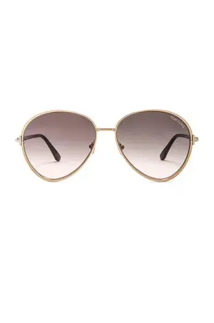 TOM FORD Rio Aviator Sunglasses - Shiny Rose Gold