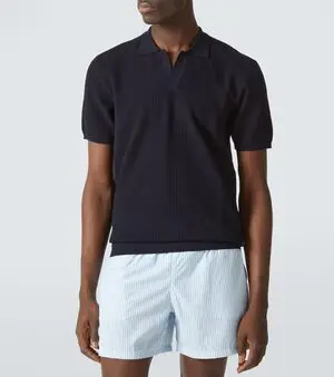 Orlebar Brown Roddy Knit Polo Shirt - Blue