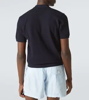 Orlebar Brown Roddy Knit Polo Shirt - Blue