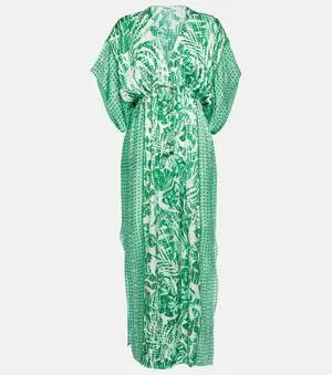 Poupette St Barth Amaya Printed Kaftan - Green