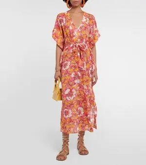 Poupette St Barth Andrea Floral Kaftan - Multicoloured
