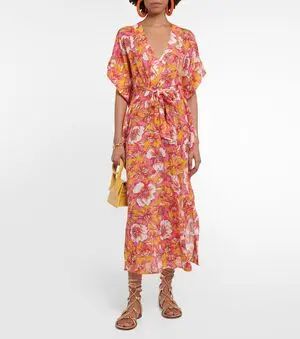 Poupette St Barth Andrea Floral Kaftan - Multicoloured