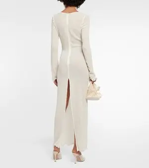 Magda Butrym Embellished Crêpe Maxi Dress - White