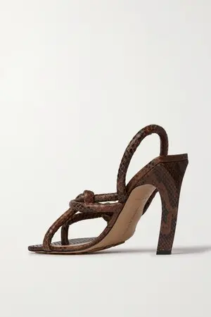 Bottega Veneta Jimbo Snake-effect Leather Slingback Sandals