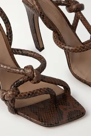 Bottega Veneta Jimbo Snake-effect Leather Slingback Sandals