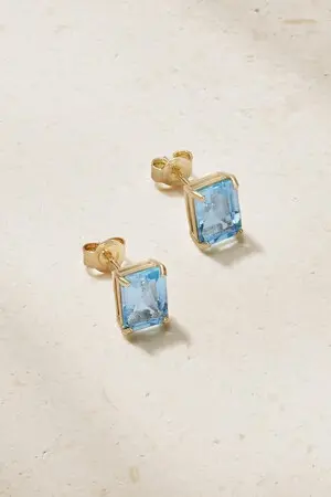 Mateo 14-karat Topaz Stud Earrings