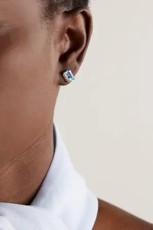 Mateo 14-karat Topaz Stud Earrings