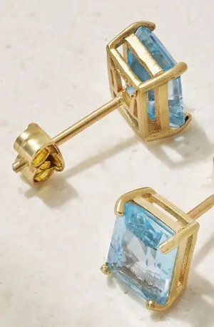 Mateo 14-karat Topaz Stud Earrings