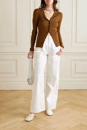 GOLDSIGN Net Sustain The Edgar Pleated High-rise Wide-leg Jeans