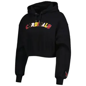 THE WILD COLLECTIVE Arizona Cardinals Cropped Pullover Hoodie